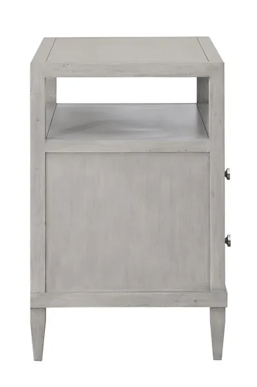 Hickory White Bedside Table in Grey Breeze Finish - Fine Art Qatar